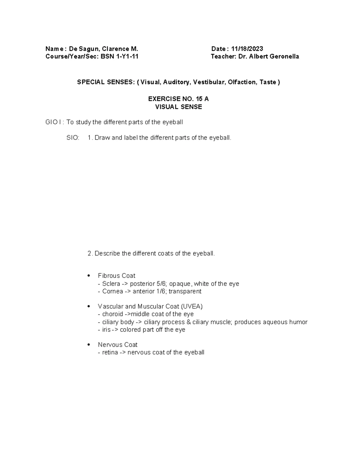LAB Exercise Reproductive System (Male Female) - Name : Concepcion ...