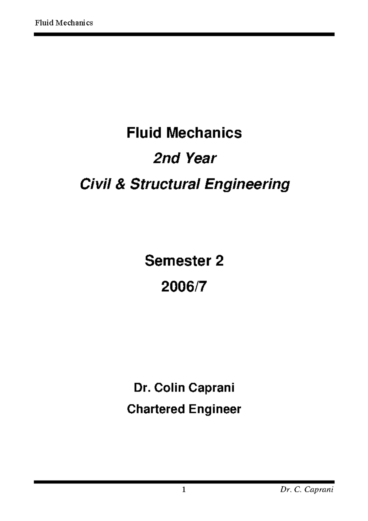 Fluid Mechanics 2 - Lecture Notes for Civil Engineering - Studocu