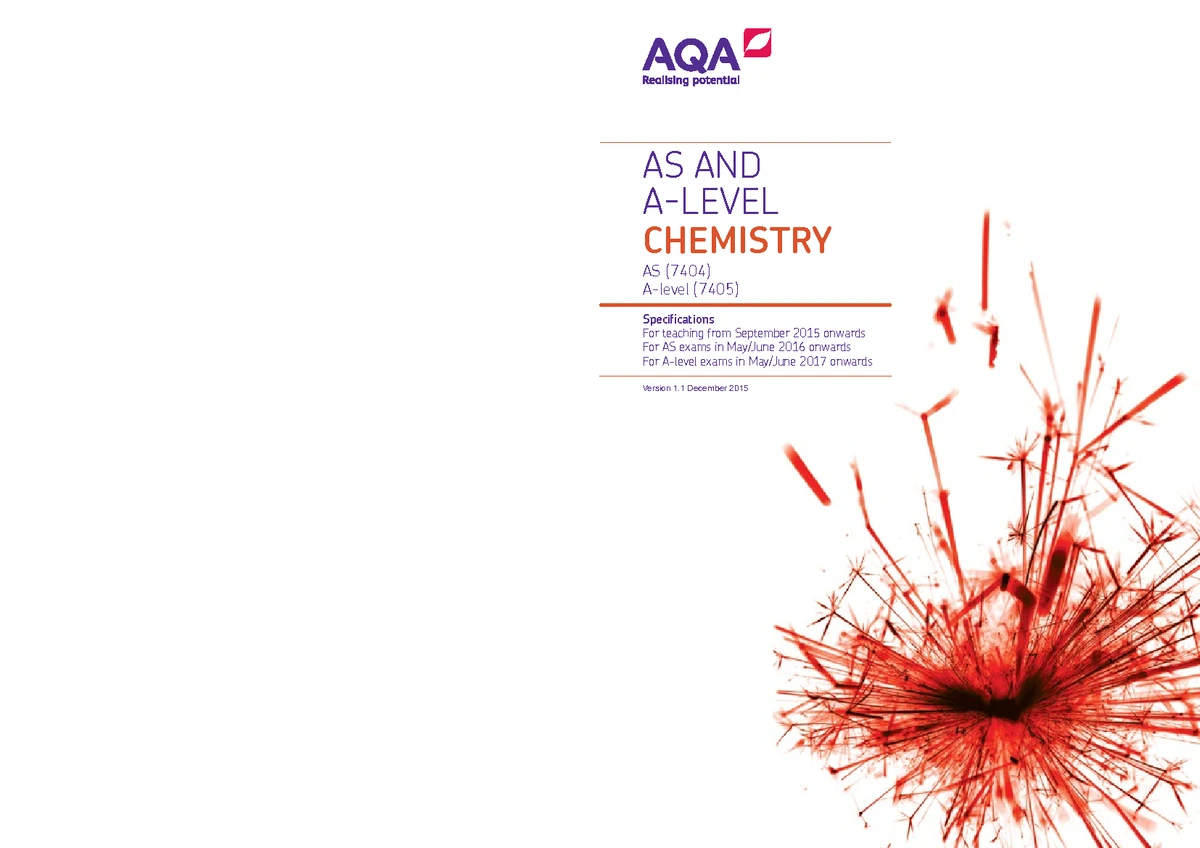 AQA A Level Chemistry Comprehensive Topic Checklist for Exams - Studocu