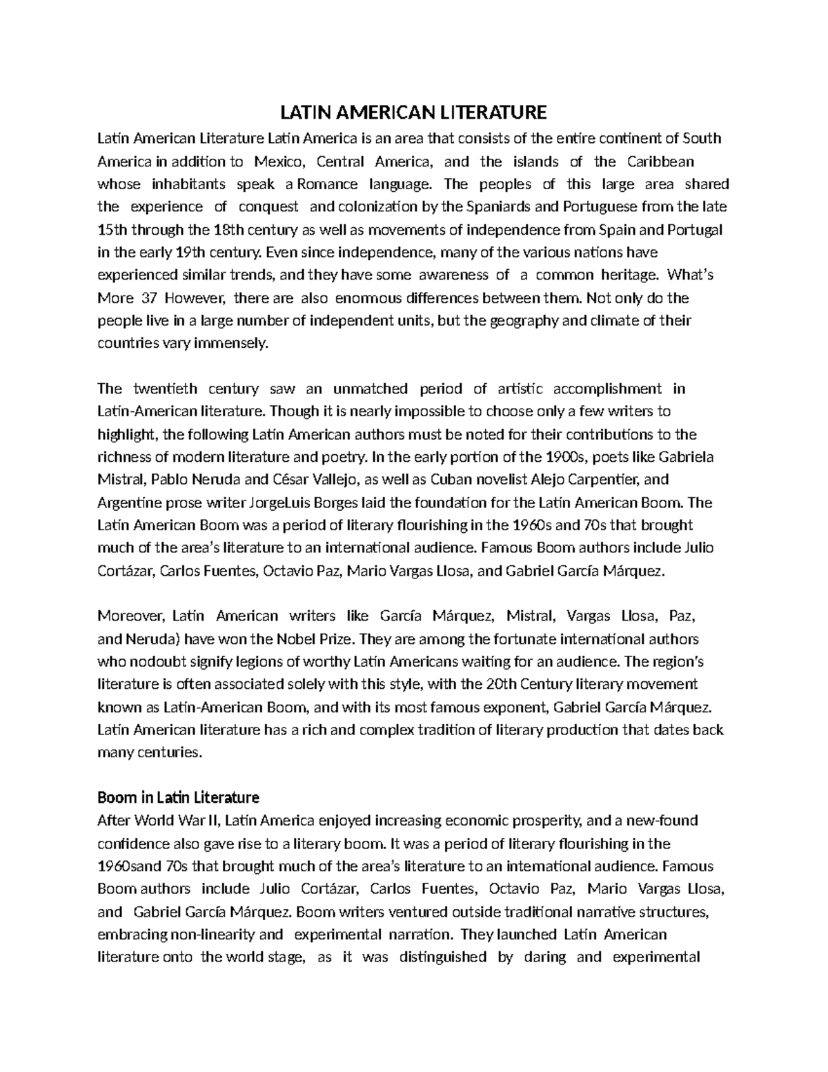 Latin American Literature: An Overview of Key Authors and Movements ...