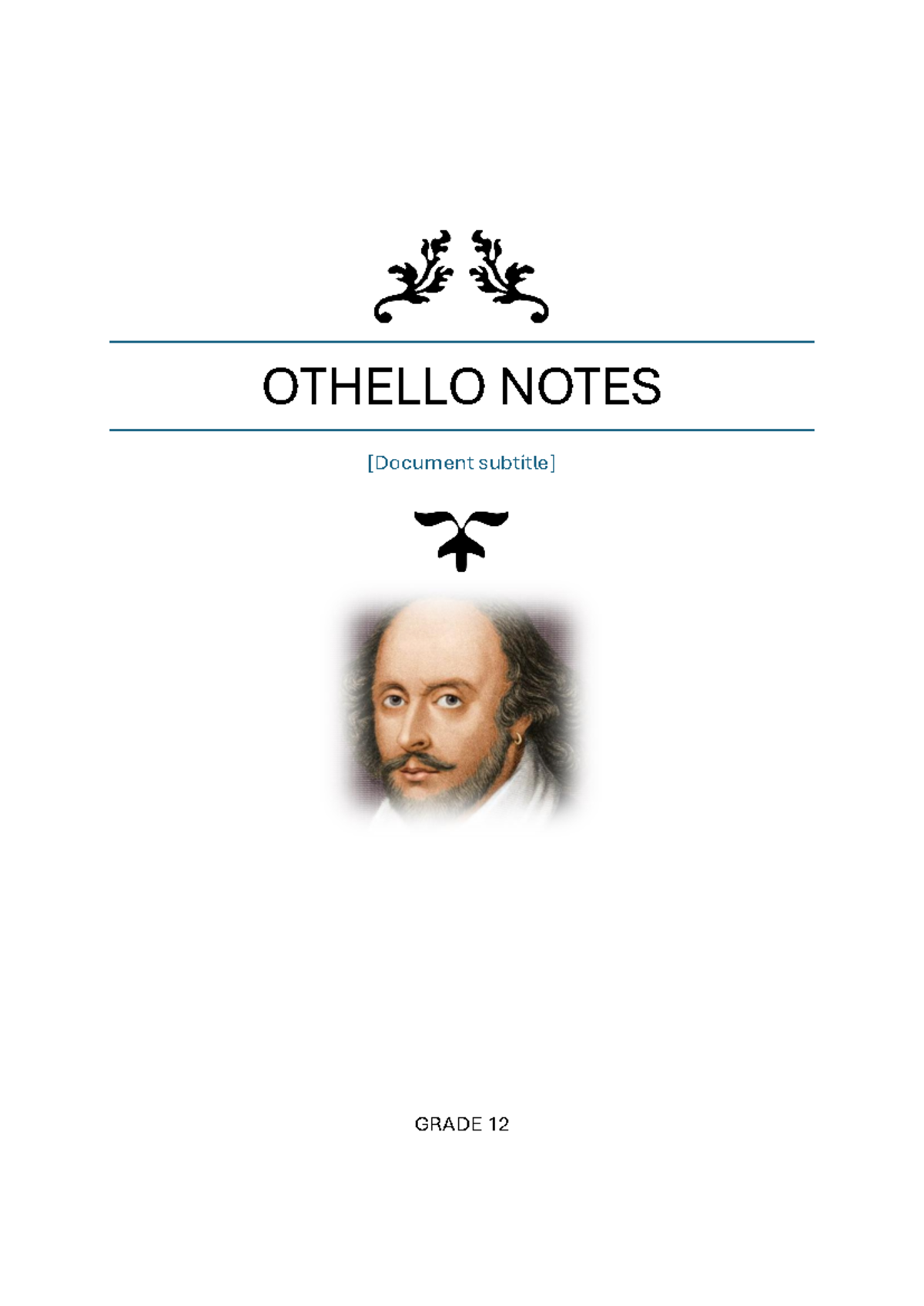 Othello Character Analysis & Study Guide for Grade 12 Literature - Studocu