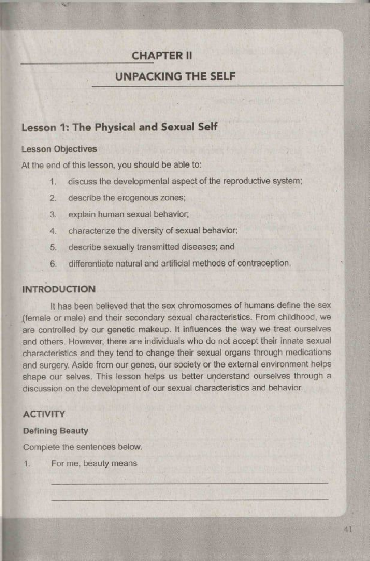 Chapter 2 Lesson 1 Understanding the Self - Studocu