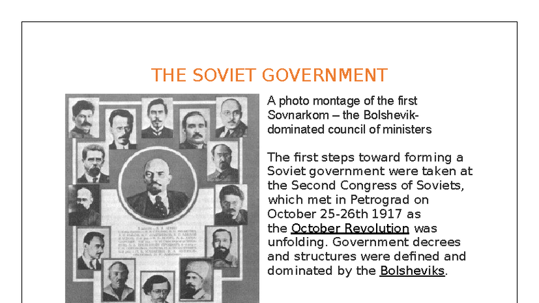 Soviet Government Formation: Key Events & Decrees (Alpha History) - Studocu