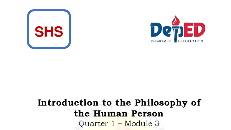 SHS PHIL 1 Q1 M3: Doing Philosophy and Reflection Activities - Studocu