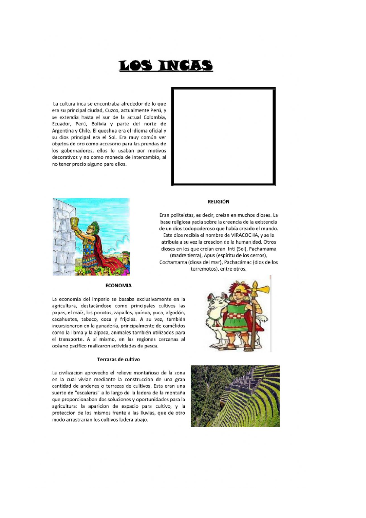 LOS INCAS: Resumen sobre la Cultura Inca y su Economía - Studocu