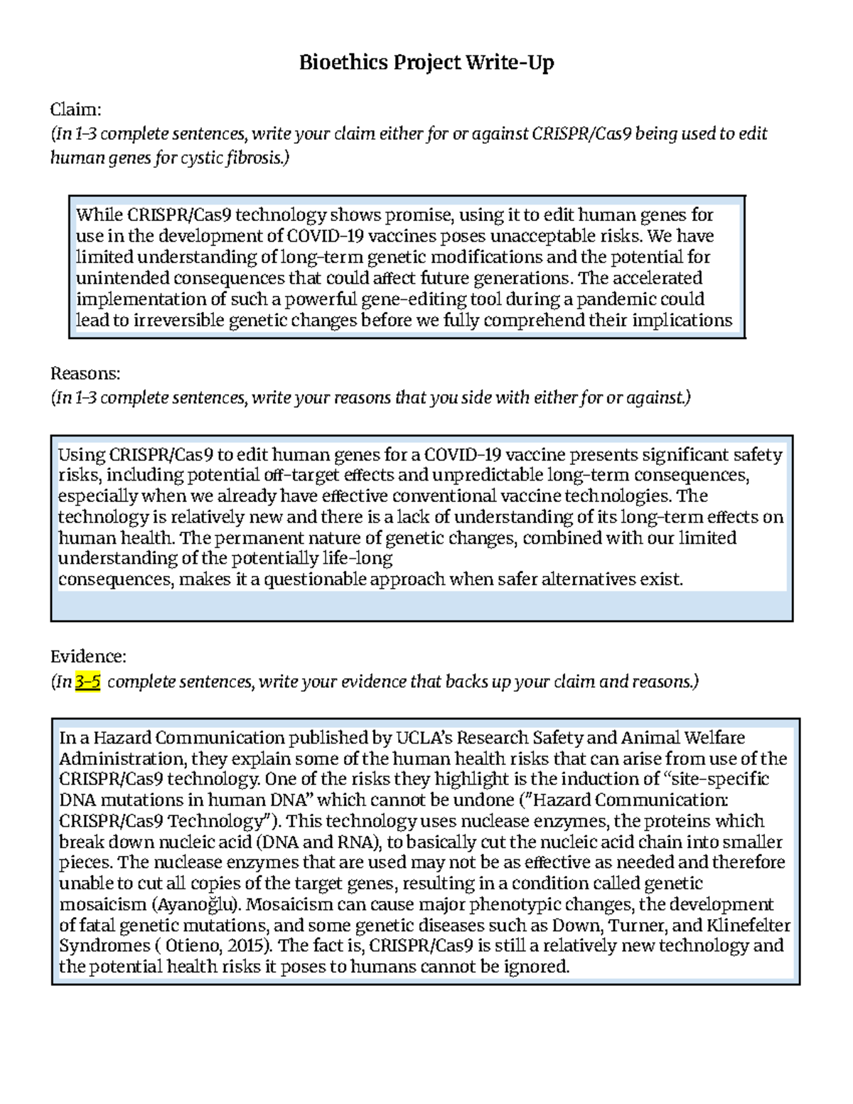 Bioethics Project Write-Up: CRISPR/Cas9 in COVID-19 Vaccines Debate (24 ...