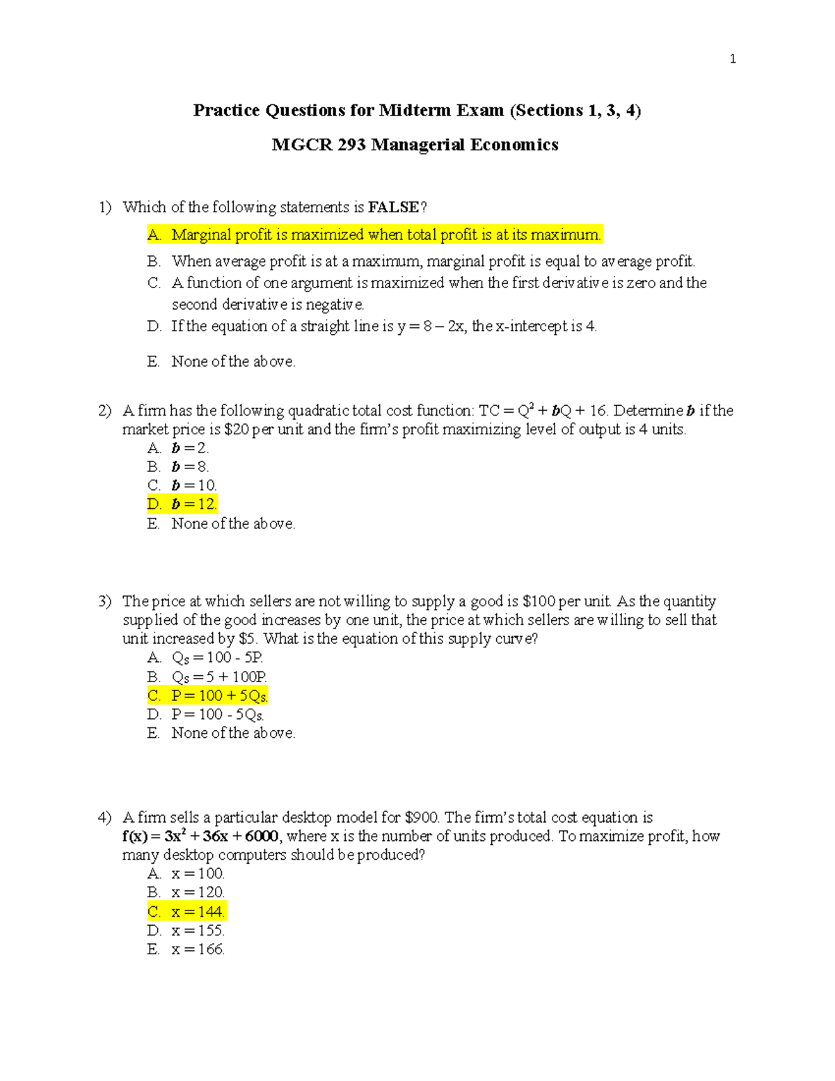 MGCR 293 Practice Midterm Exam Questions and Answers - Studocu