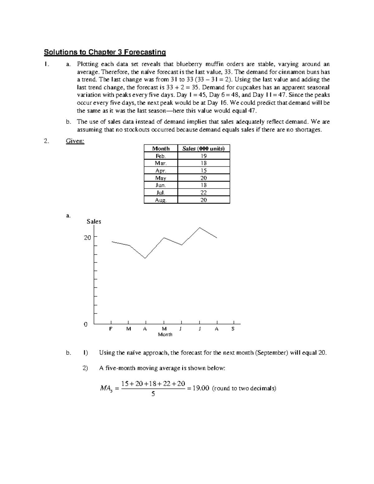 Forecasting Techniques: Solutions to Chapter 3 in Stats 101 - Studocu