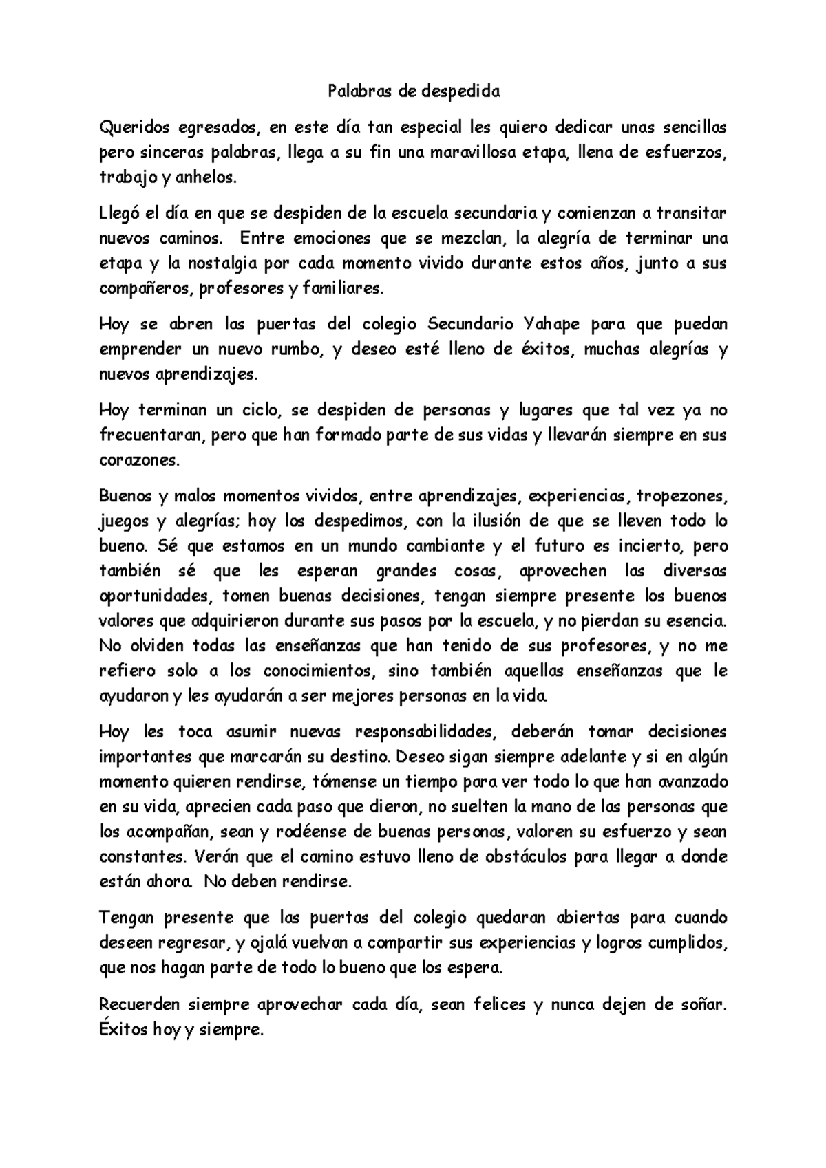 Frases De Despedida De La Escuela Secundaria Graduación De Primaria