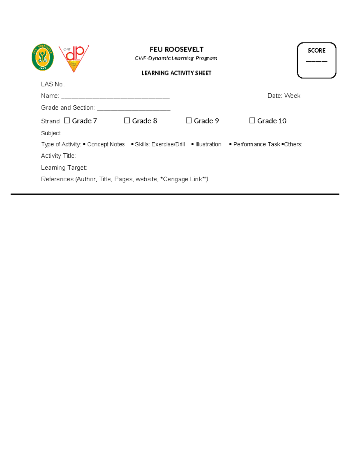 LAS Template (2) - nil - LAS No. Name ...