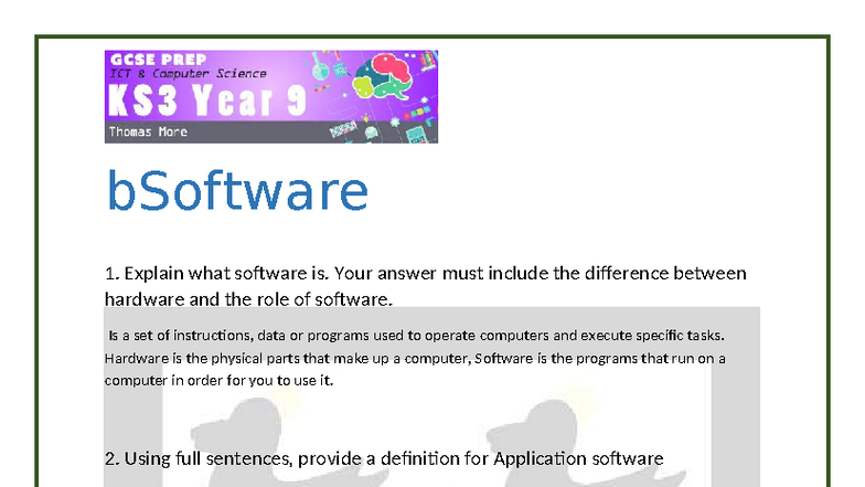 Software 1: Understanding Software vs. Hardware and Applications - Studocu