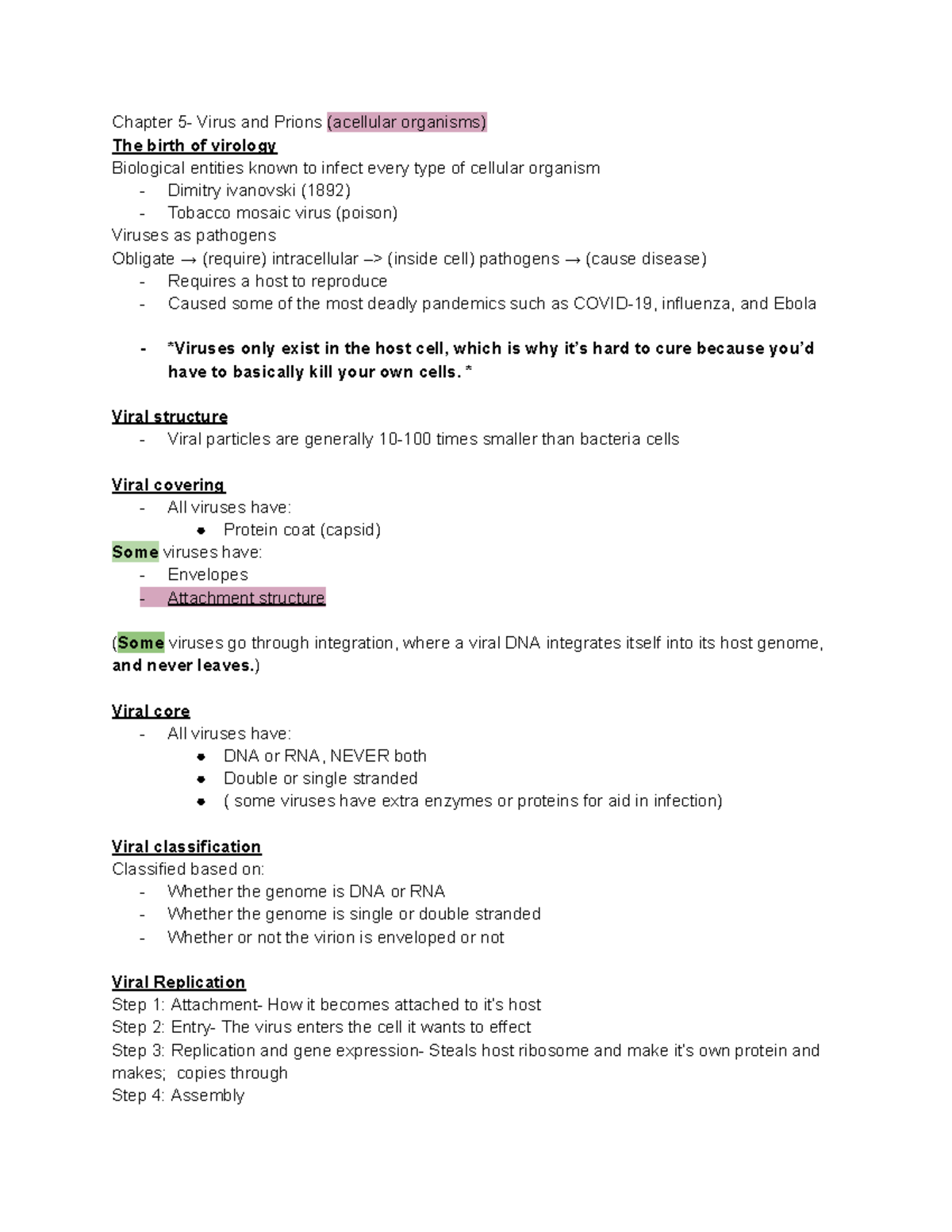 Chapter 5: Viruses and Prions - Understanding Viral Structure and ...