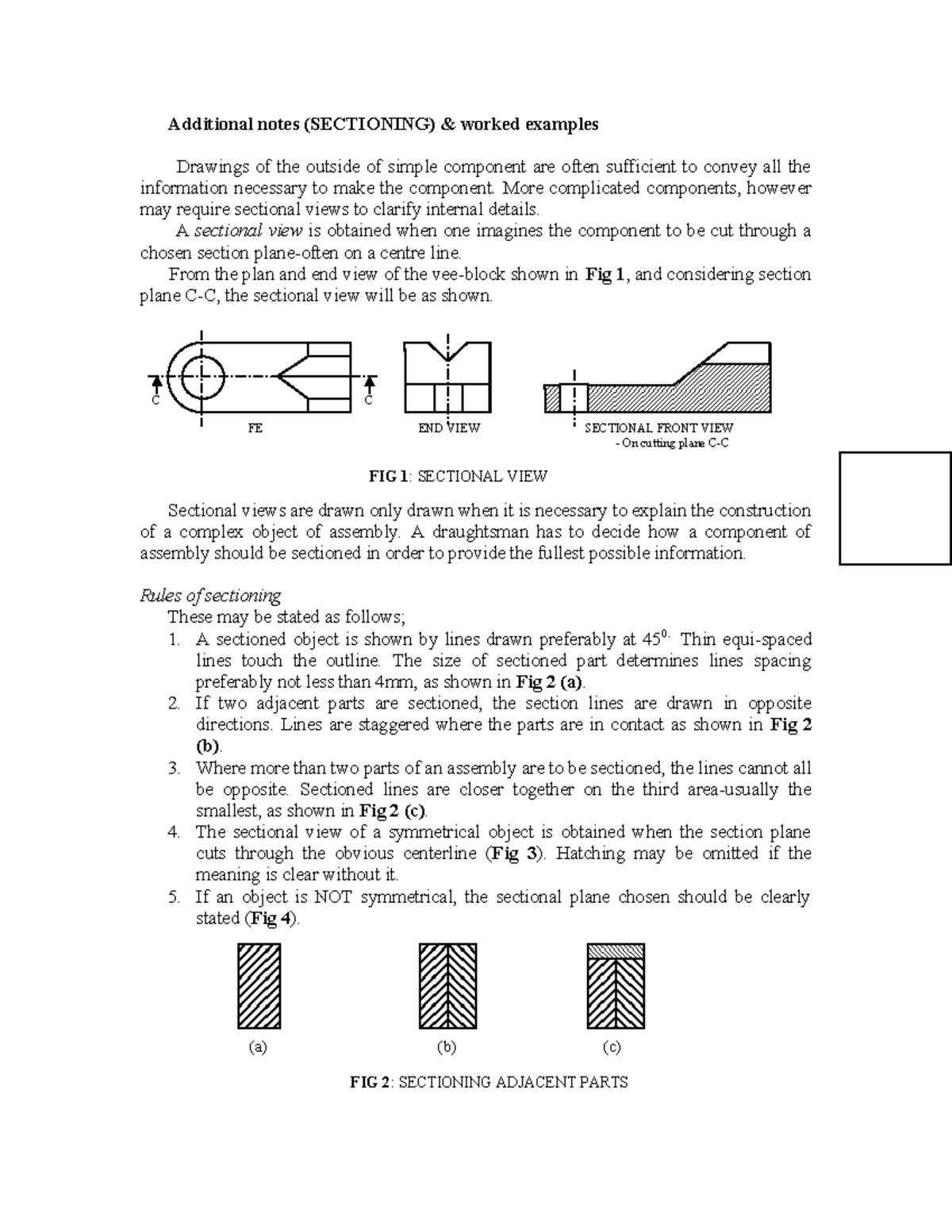 Sectioning Techniques & Worked Examples for Engineering Design - Studocu