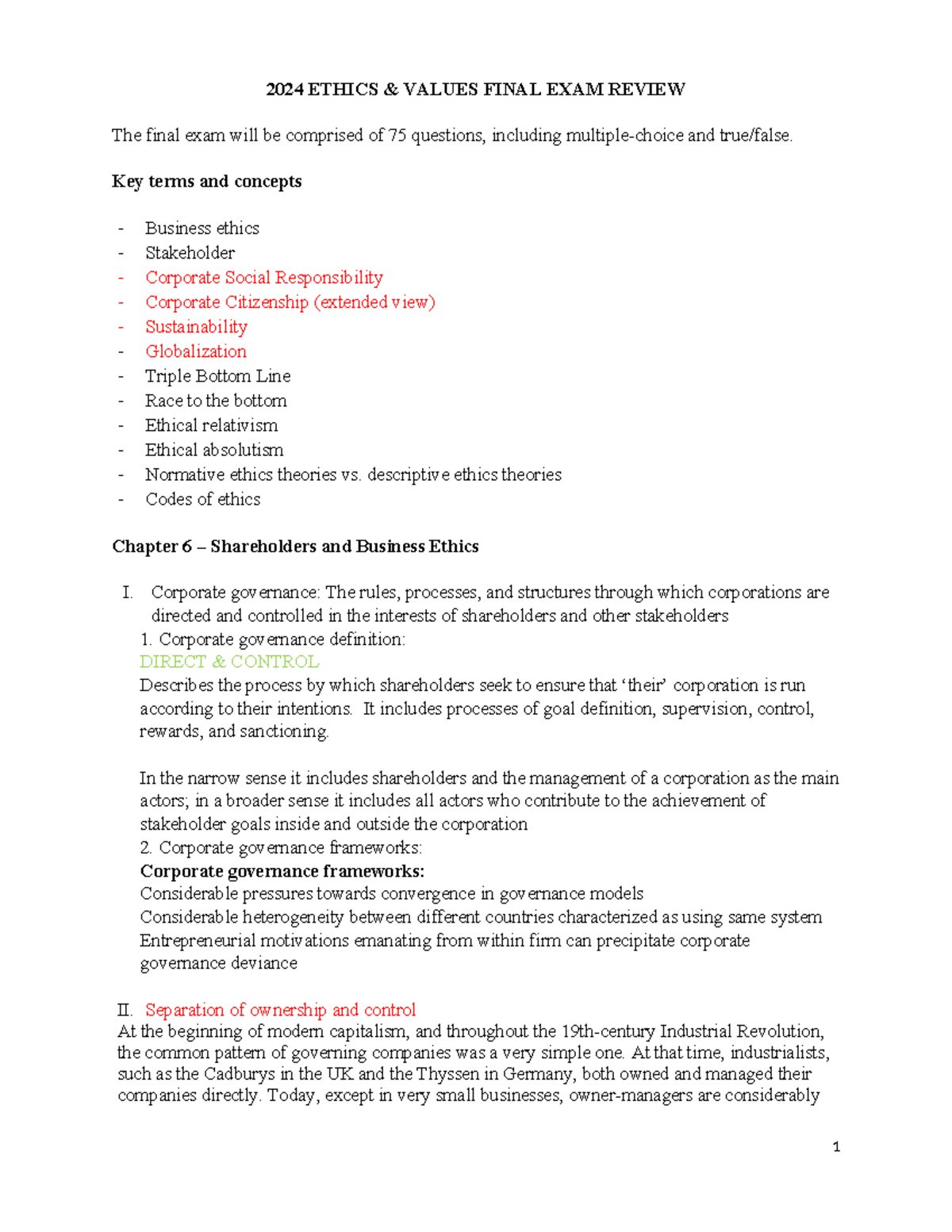 2024 ETHICS VALUES FINAL EXAM STUDY GUIDE - Studocu