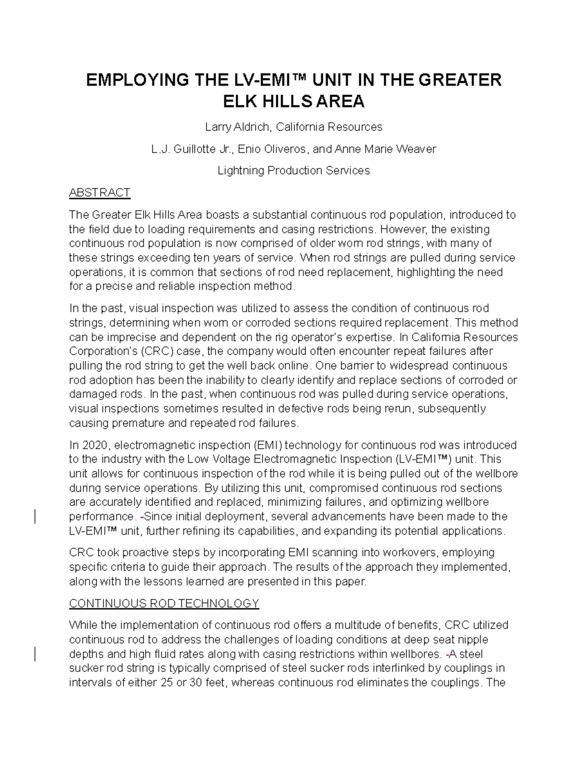 (2024012) Utilizing LV-EMI™ Technology for Continuous Rod Inspection in ...