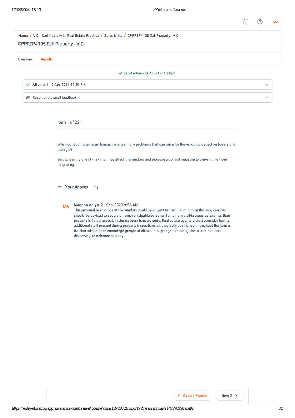 CPPREP4105 Real Estate Practice: Open House Risk Management - Studocu