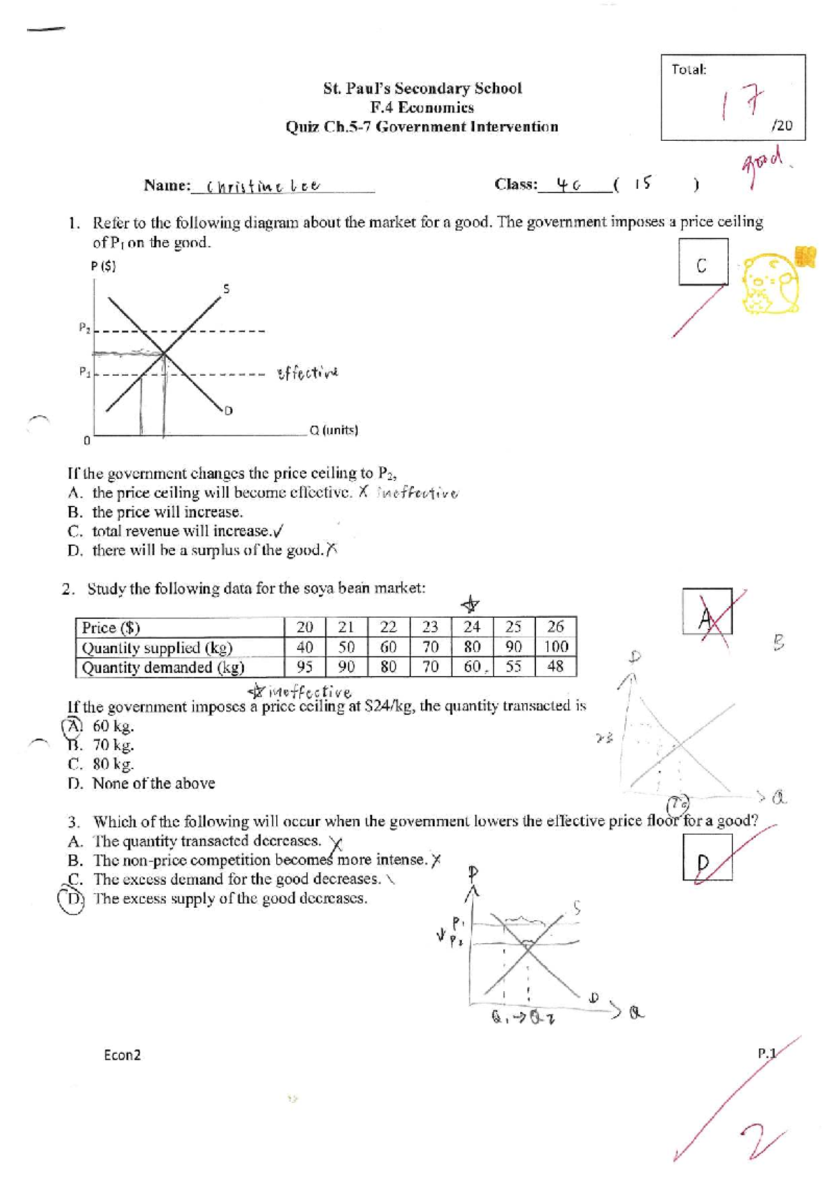 Econ2 F.4 Quiz: Government Intervention in Economics (Ch 5-7) - Studocu