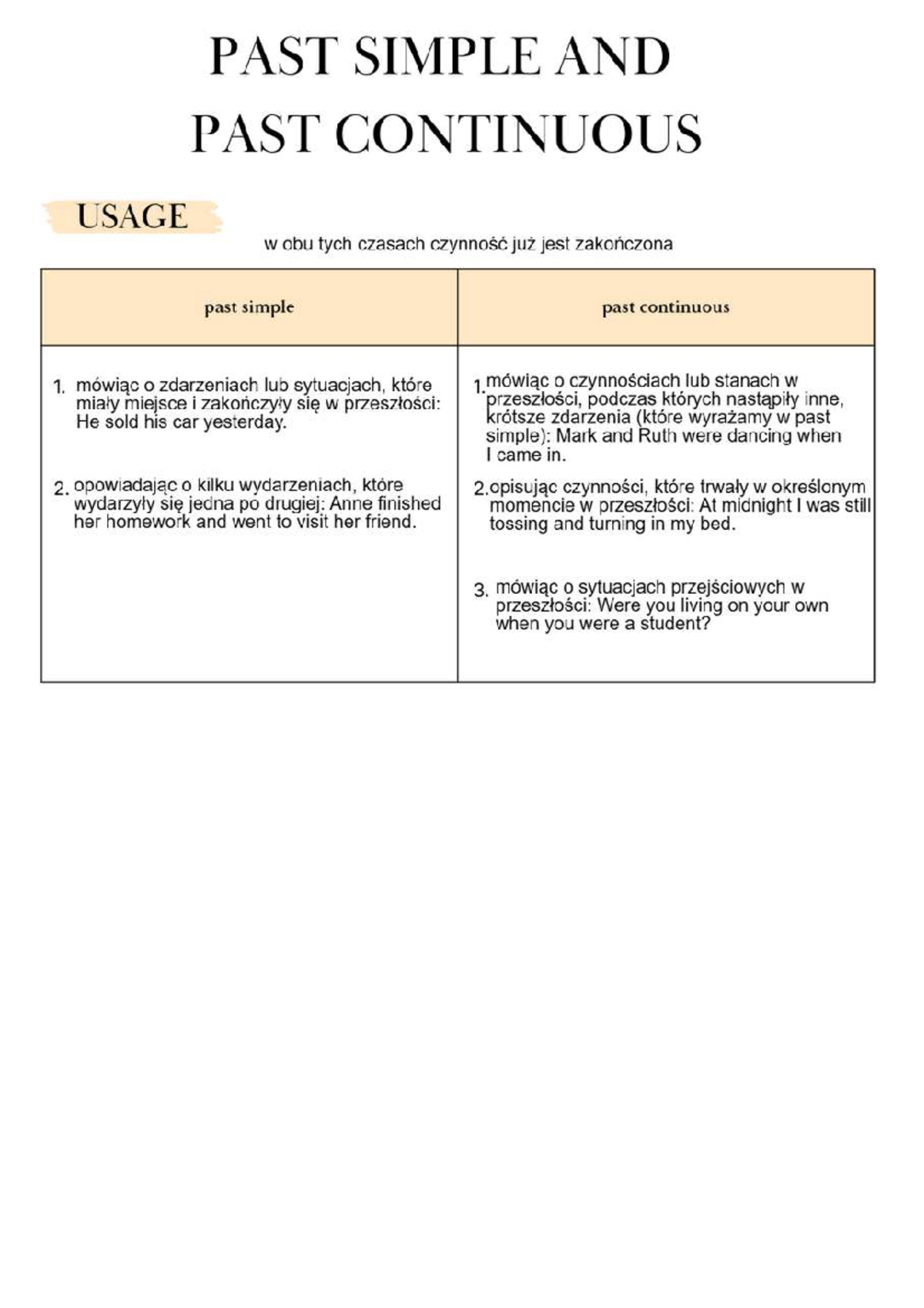 Past Simple vs. Past Continuous: Usage Guide - Studocu