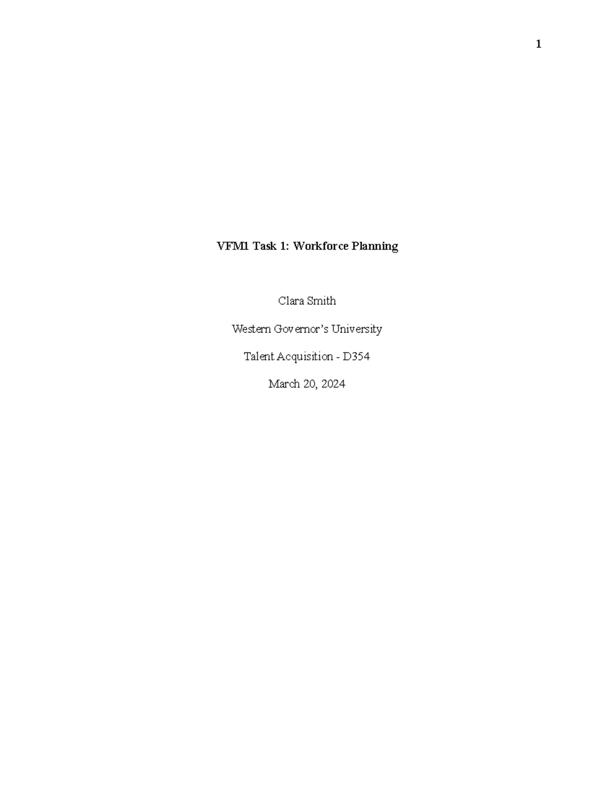 VFM1 Task 1: Workforce Planning Strategies for Pruhart Tech - Studocu