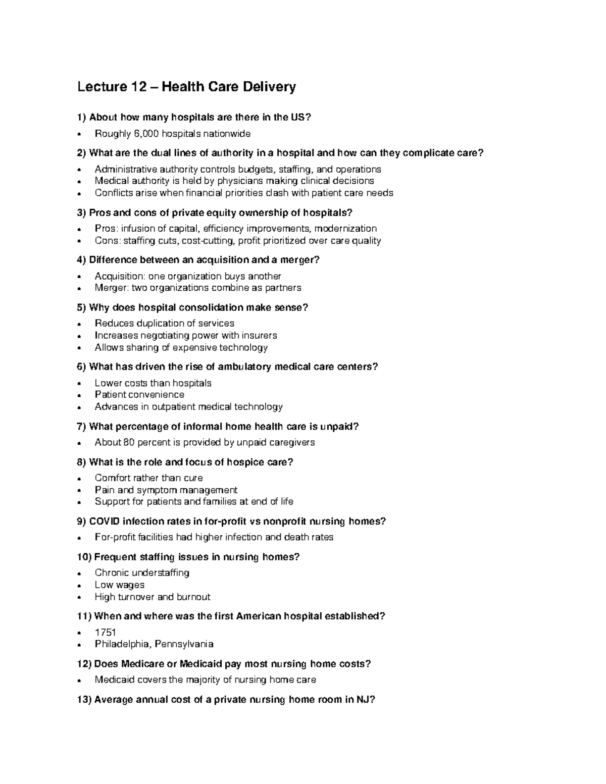 Sociology of Medicine Final Exam Lectures 12-22 Summary - Studocu