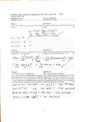 MTHS114 2024 Class Test 4A: Volume & Surface Area Problems - Studocu