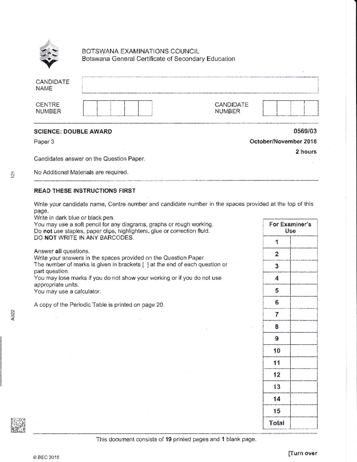 DS2018 P3 - Science Double Award Exam Revision Notes - Studocu