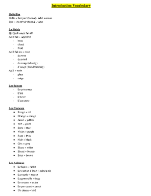 Core French - Grade: 9 - High School - Canada - Studocu