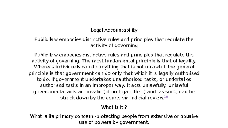 Legal Accountability in Public Law: Principles and Practices - Studocu