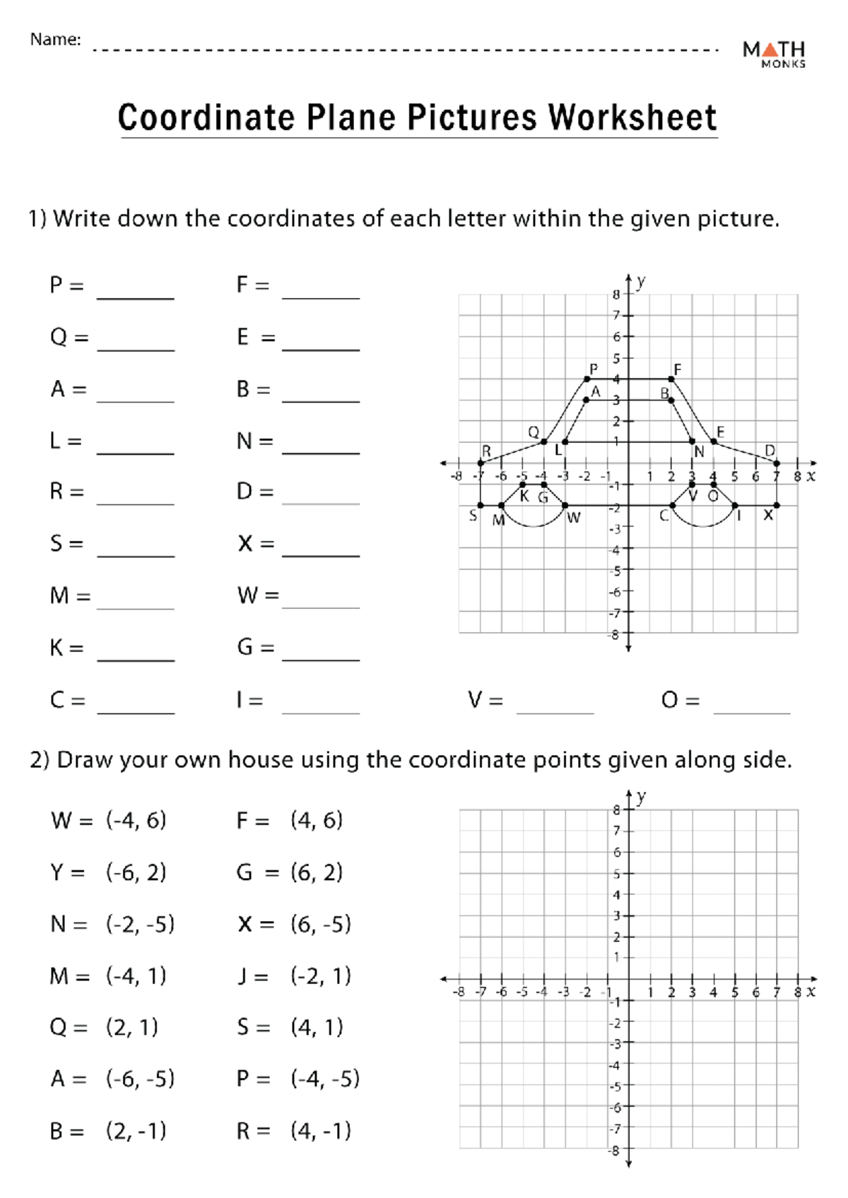 Coordinate Plane Worksheets - Fun with Coordinates Activity - Studocu