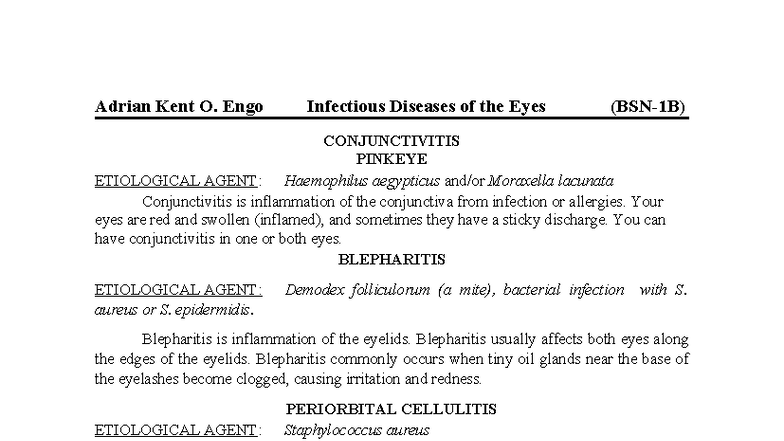 Infectious Disease OF THE EYES - Adrian Kent O. Engo Infectious ...