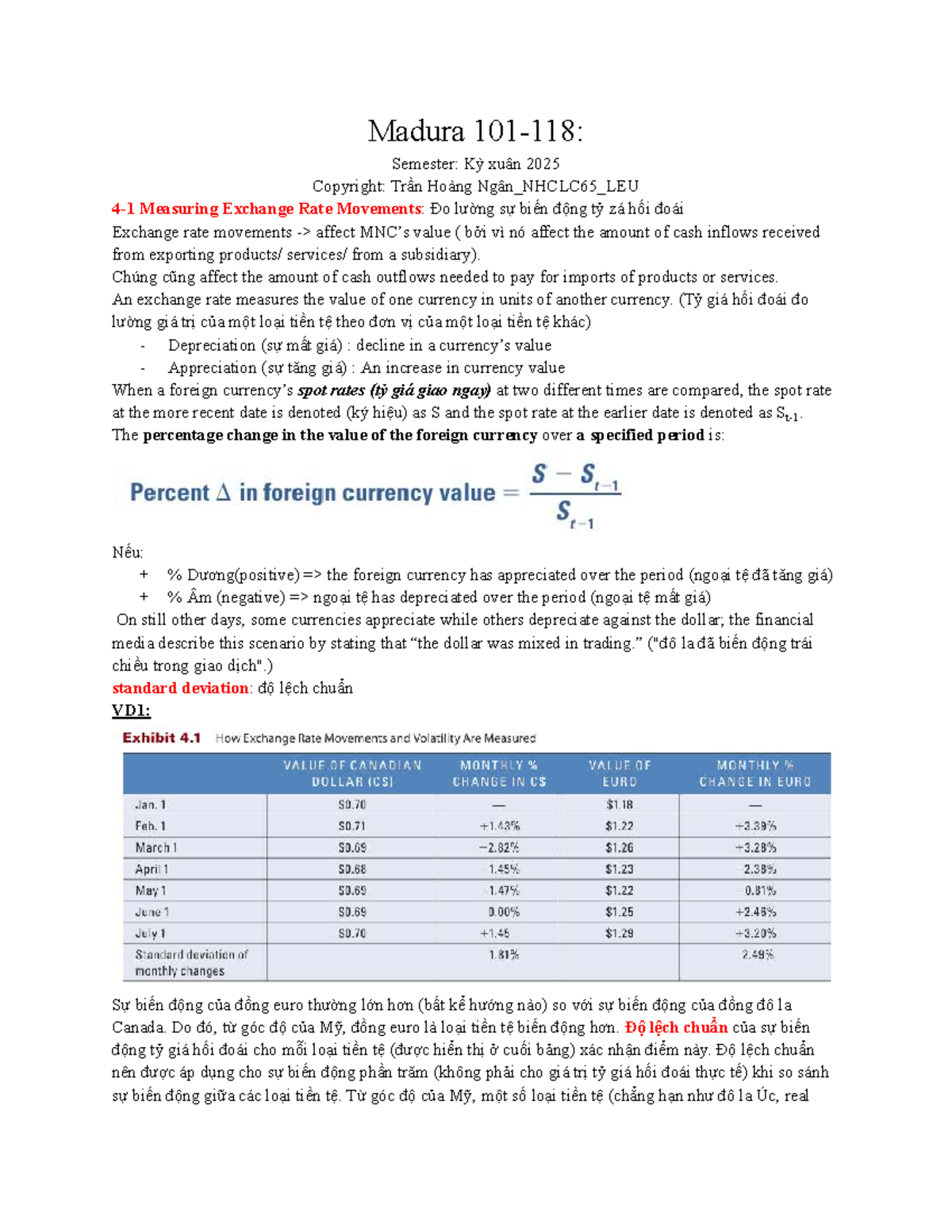 Measuring Exchange Rate Movements: NHCLC65 Kỳ Xuân 2025 - Trần Hoàng ...