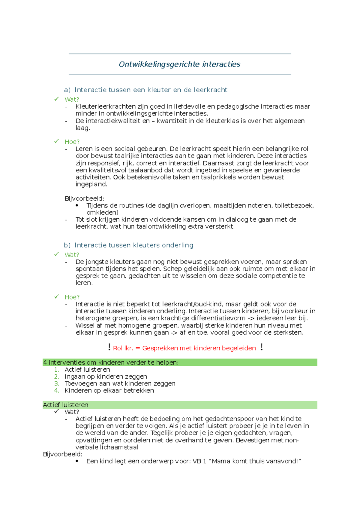 Taalontwikkelend lesgeven - deel 4 - Ontwikkelingsgerichte interacties ...