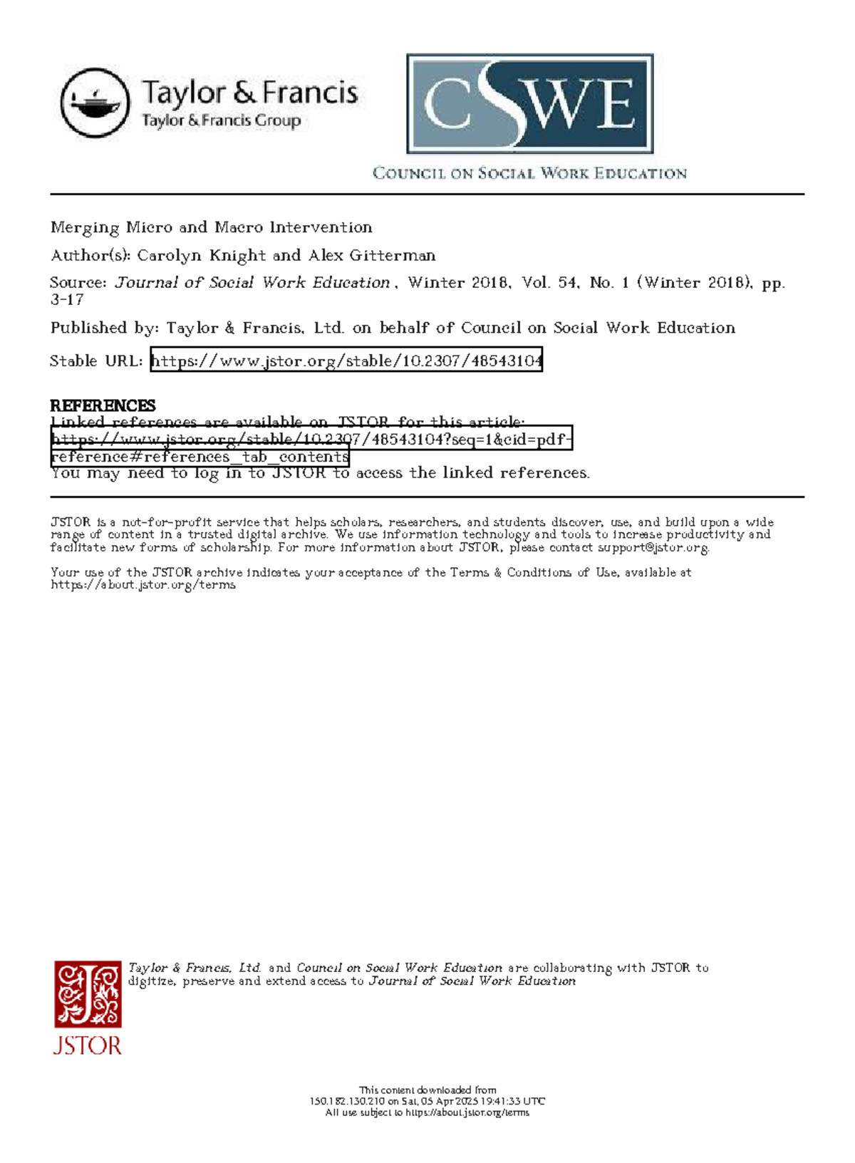 Merging Micro and Macro Interventions in Social Work Education ...