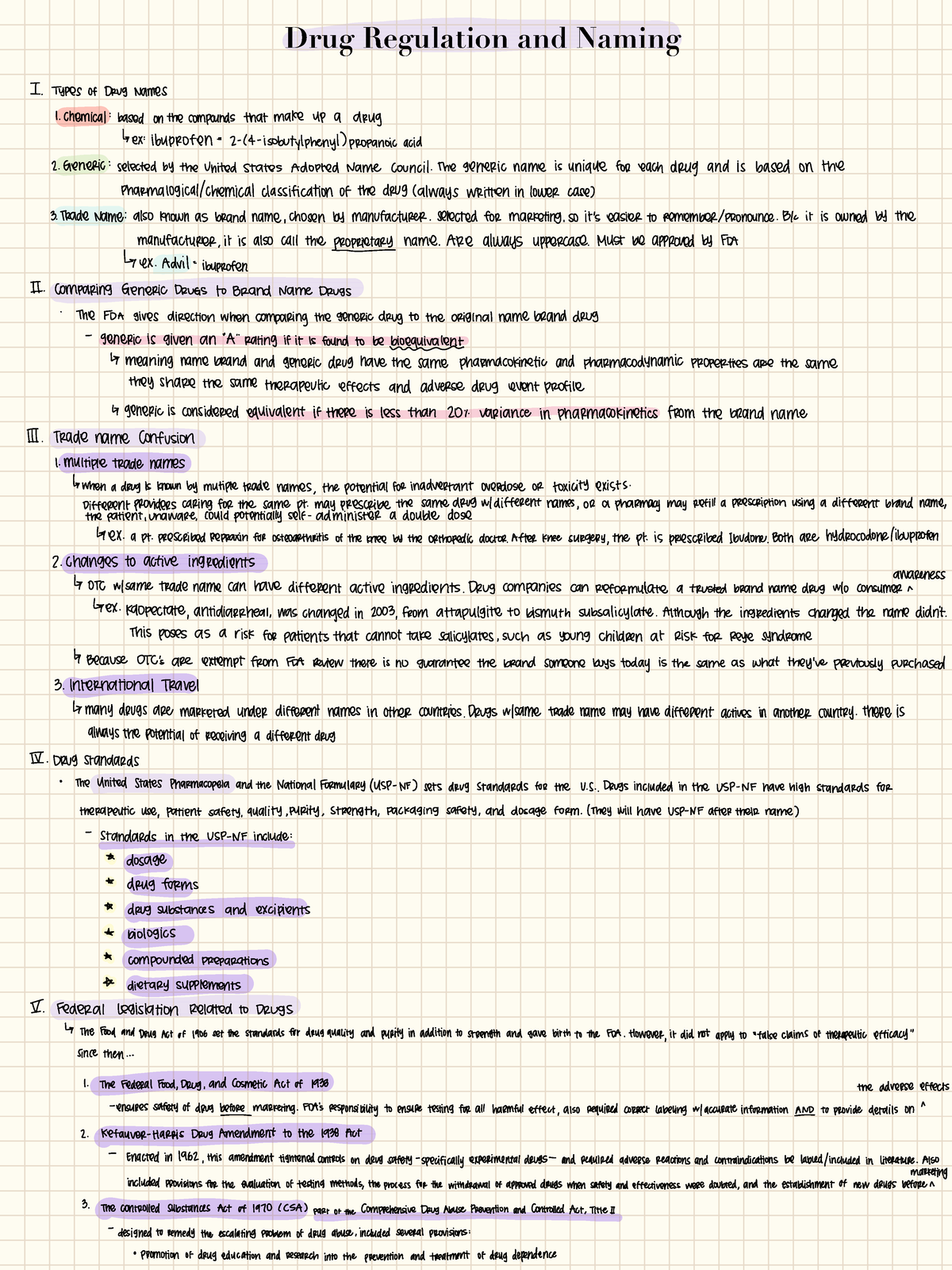 Pharmacology - Exam 1 Notes: Drug Regulation & Naming - Studocu
