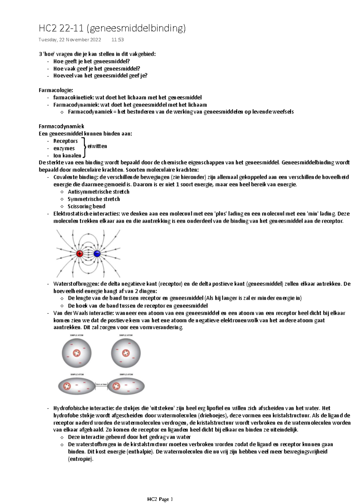 HC2 Geneesmiddelbinding: Mechanismen en Interacties in de Farmacologie ...