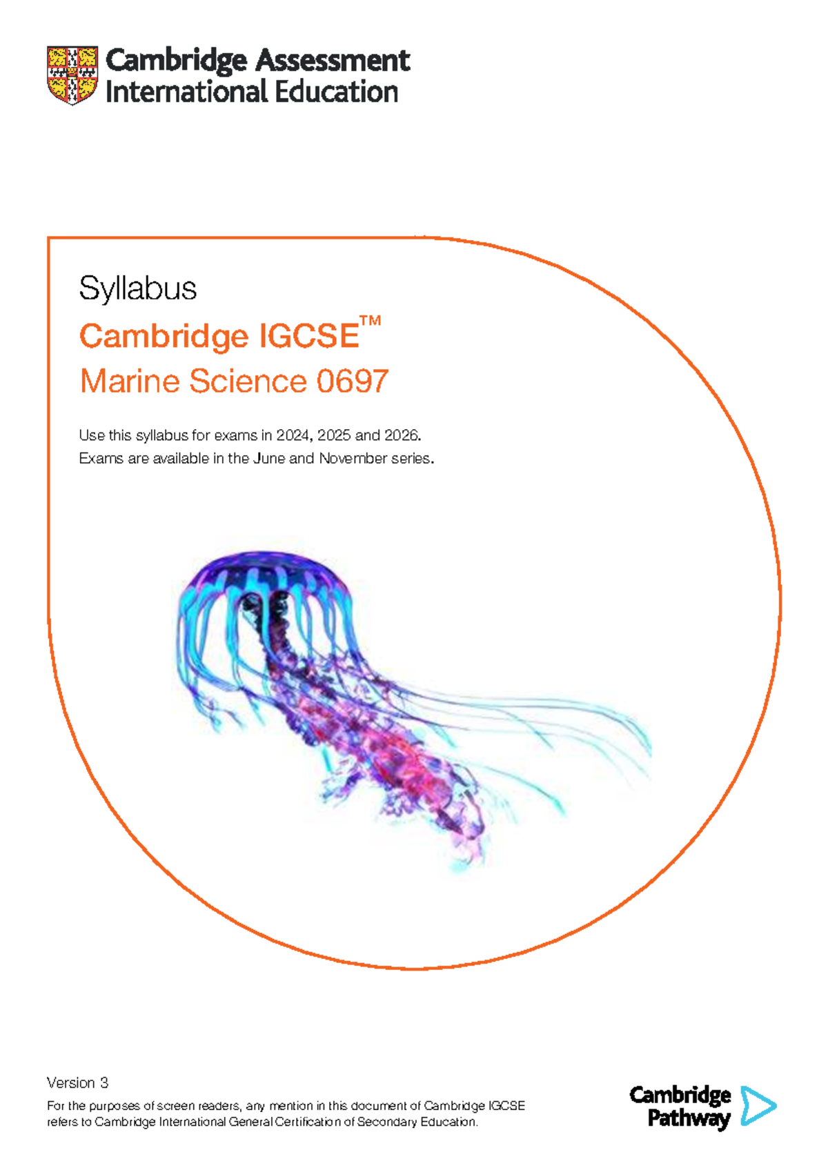 Cambridge IGCSE Marine Science 0697 Syllabus Overview for 2024-2026 ...