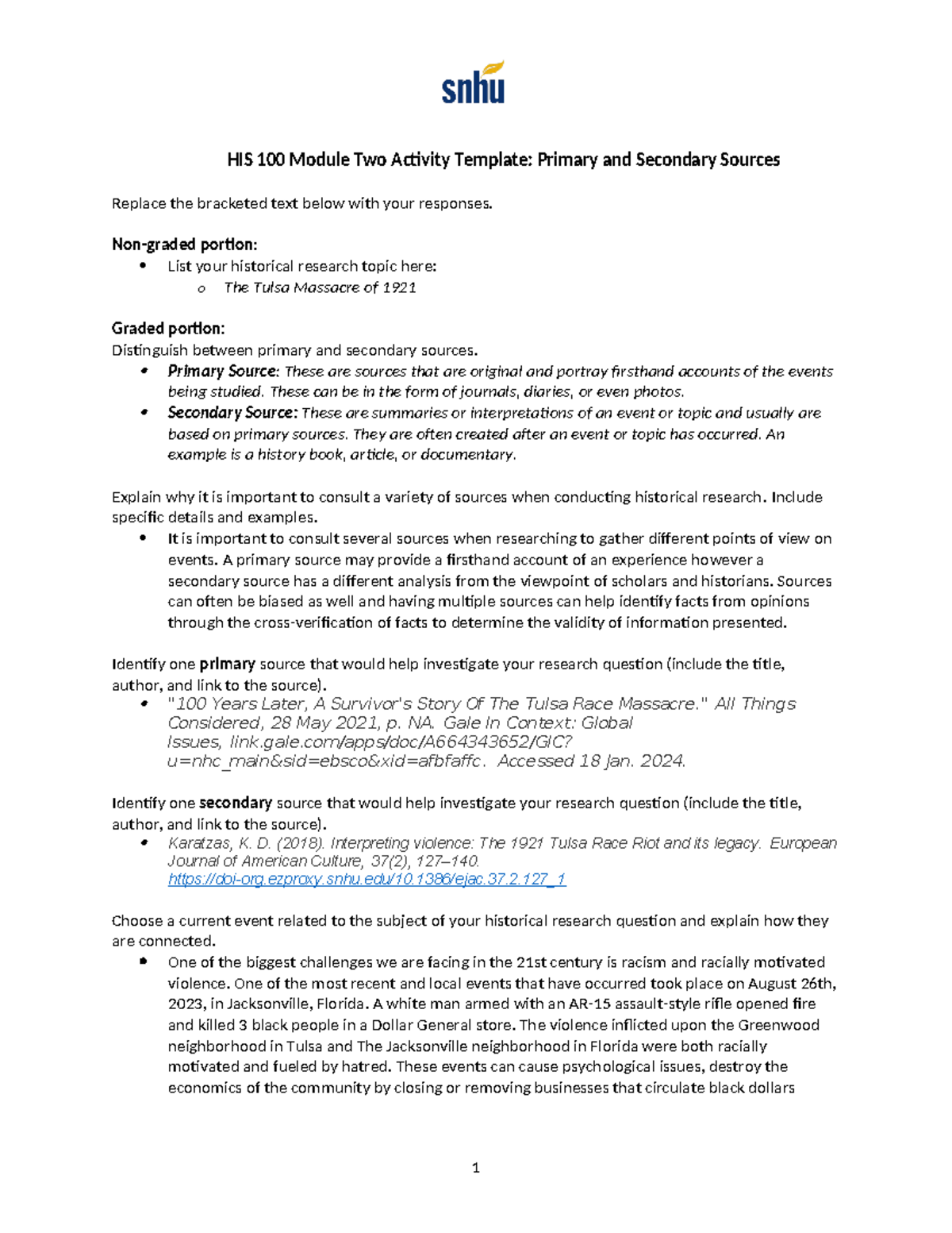 2-2 HIS 100 Module Two Activity Sources Template - HIS 100 Module Two ...