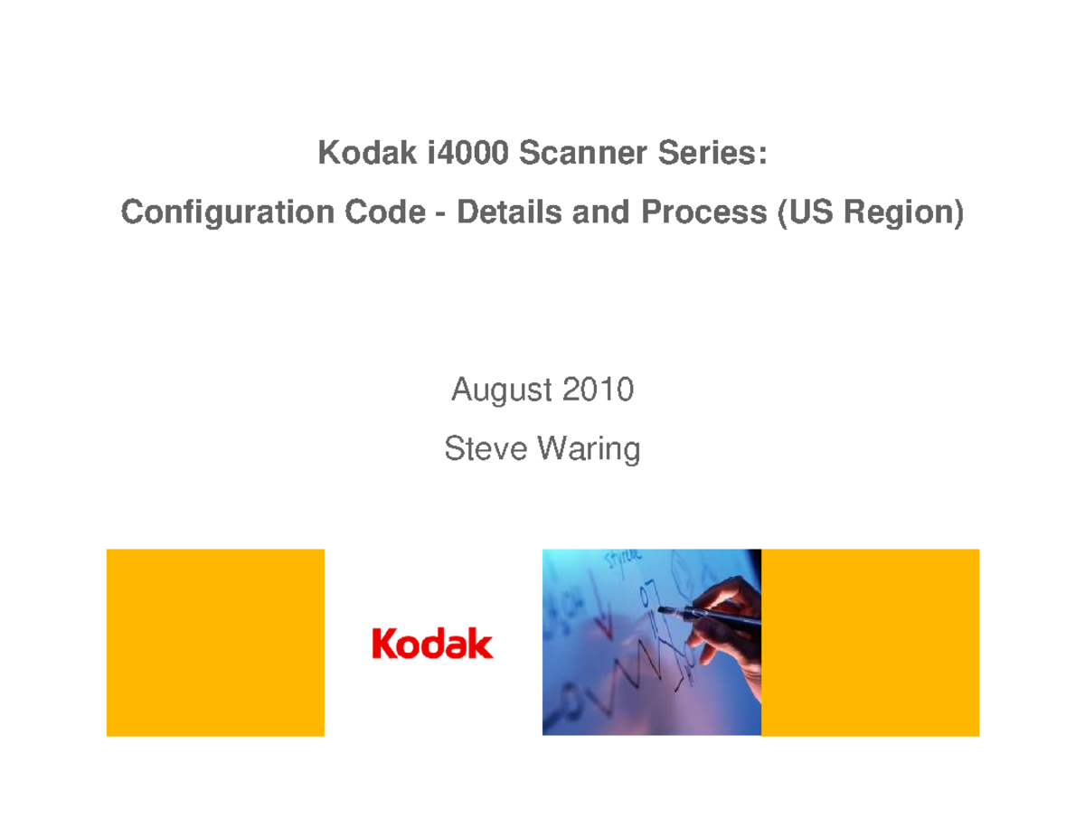Kodak Scanner Series Configuration Code Process (I4000) - Studocu