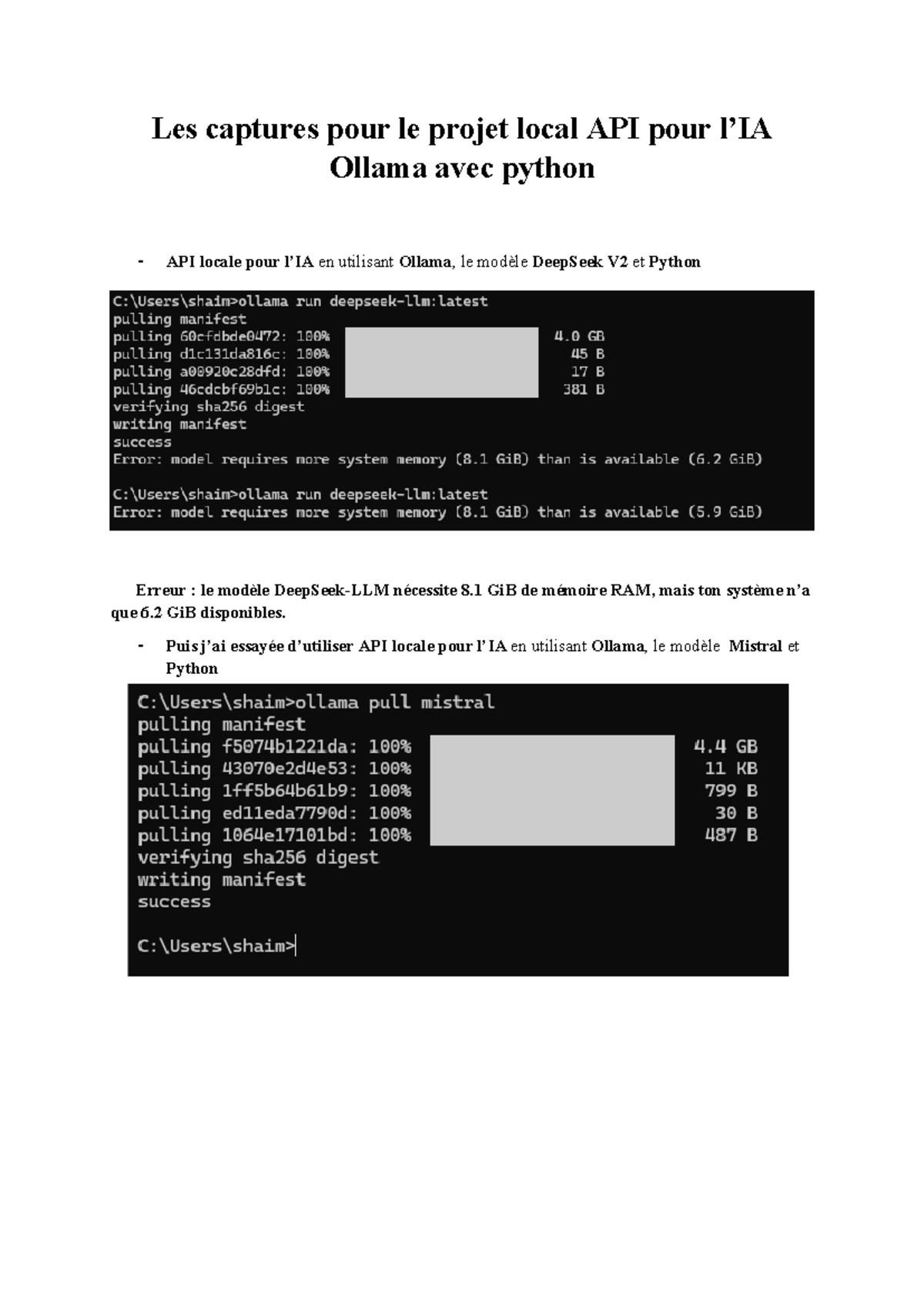 API Locale Ollama avec Python : Guide d'Installation et d'Utilisation - Studocu