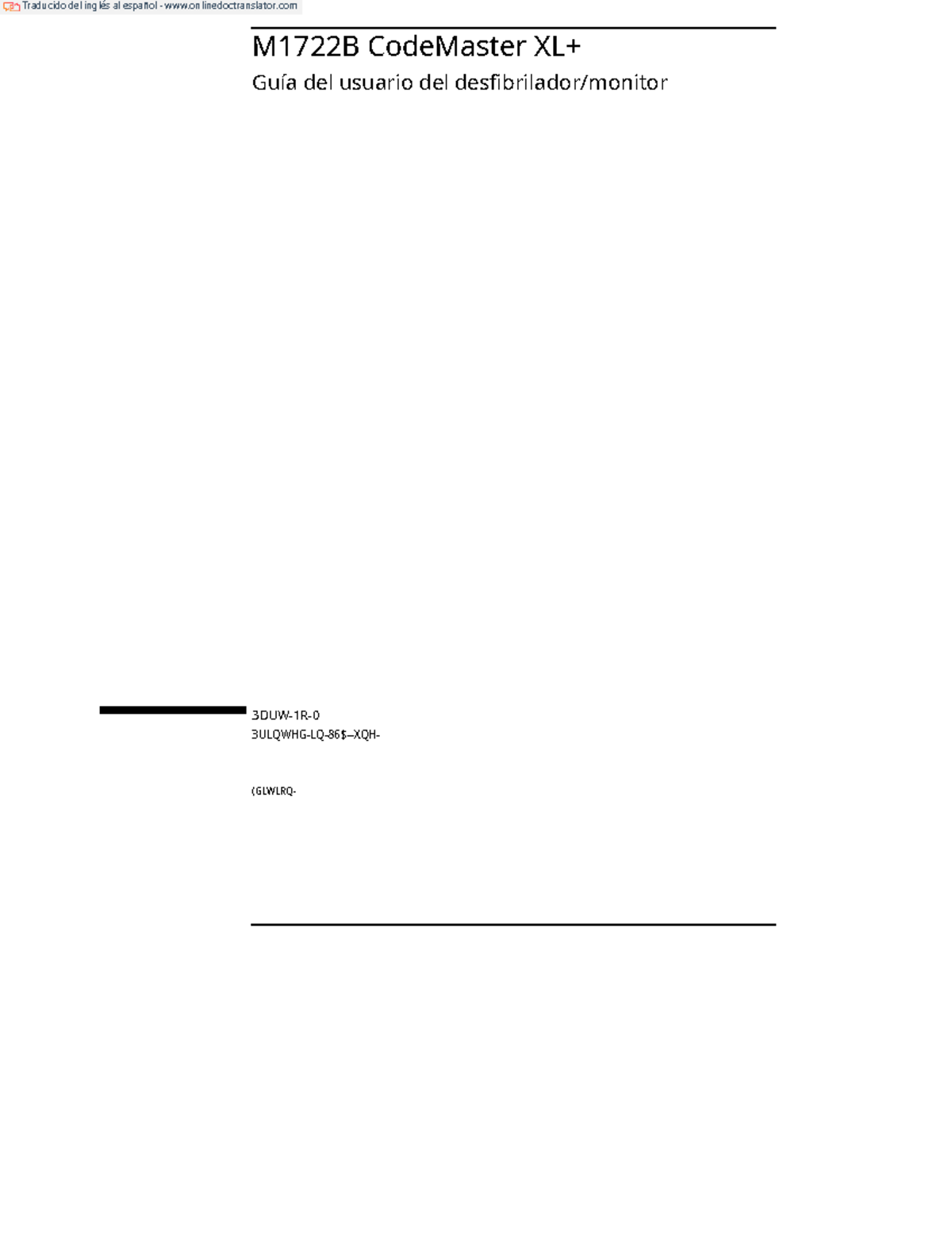 Guía del Usuario del Desfibrilador Monitor HP M1722B CodeMaster XL+ ...