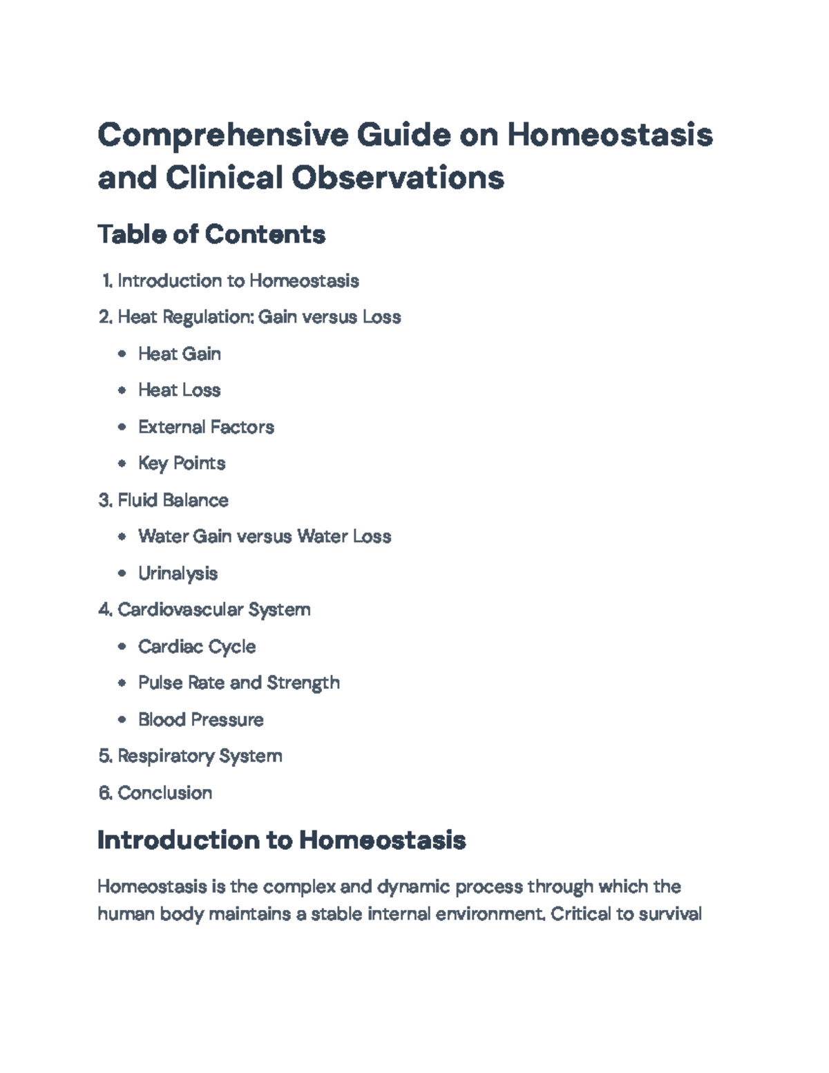 Homeostasis: Clinical Observations and Physiological Functions Guide ...