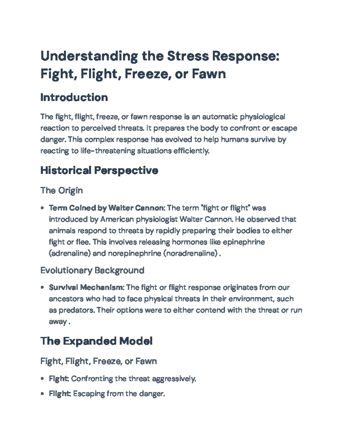 Understanding the Fight, Flight, Freeze, or Fawn Response in Stress ...