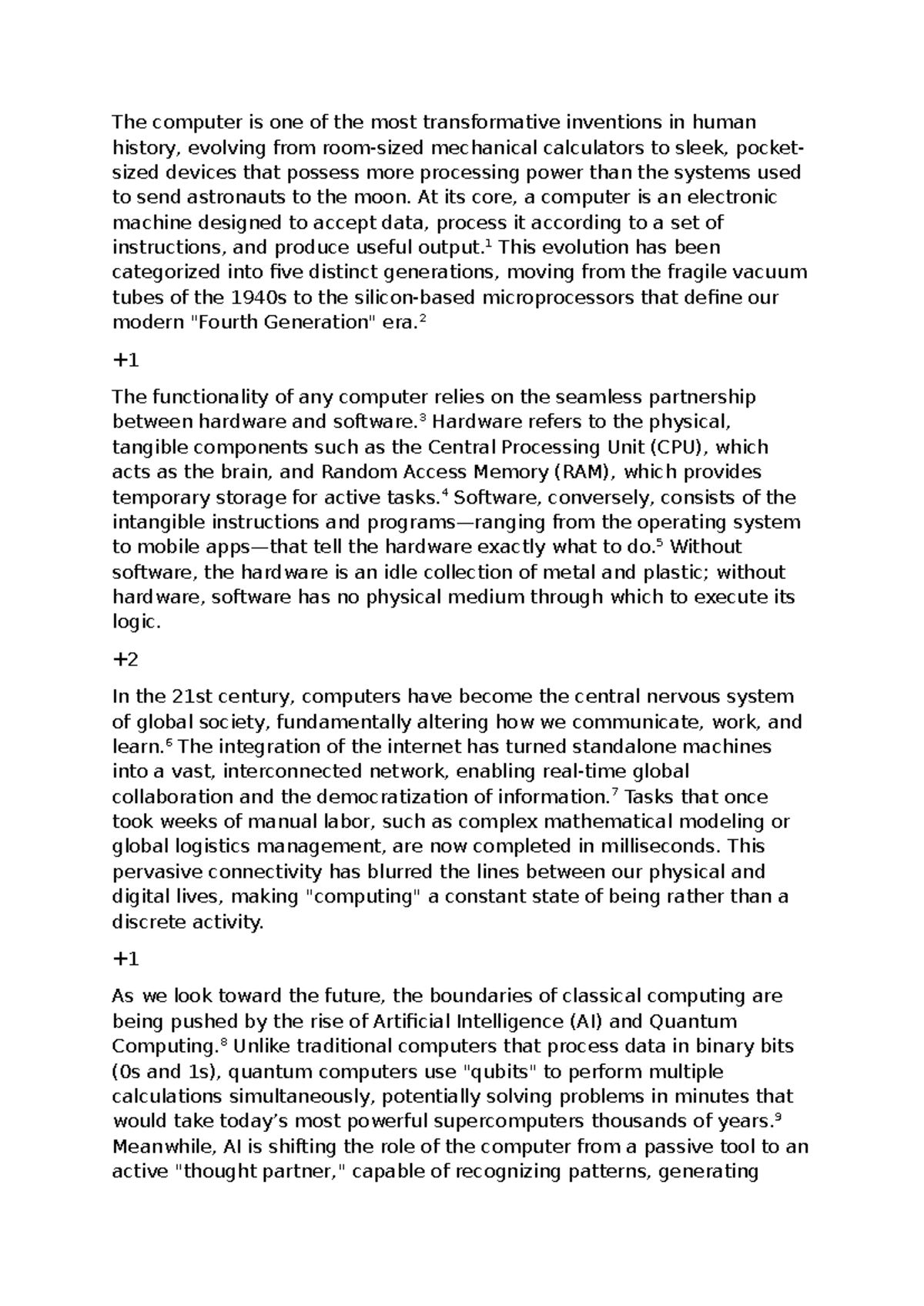 4tbe - 3f2qc: Evolution of Computers and Their Impact on Society - Studocu