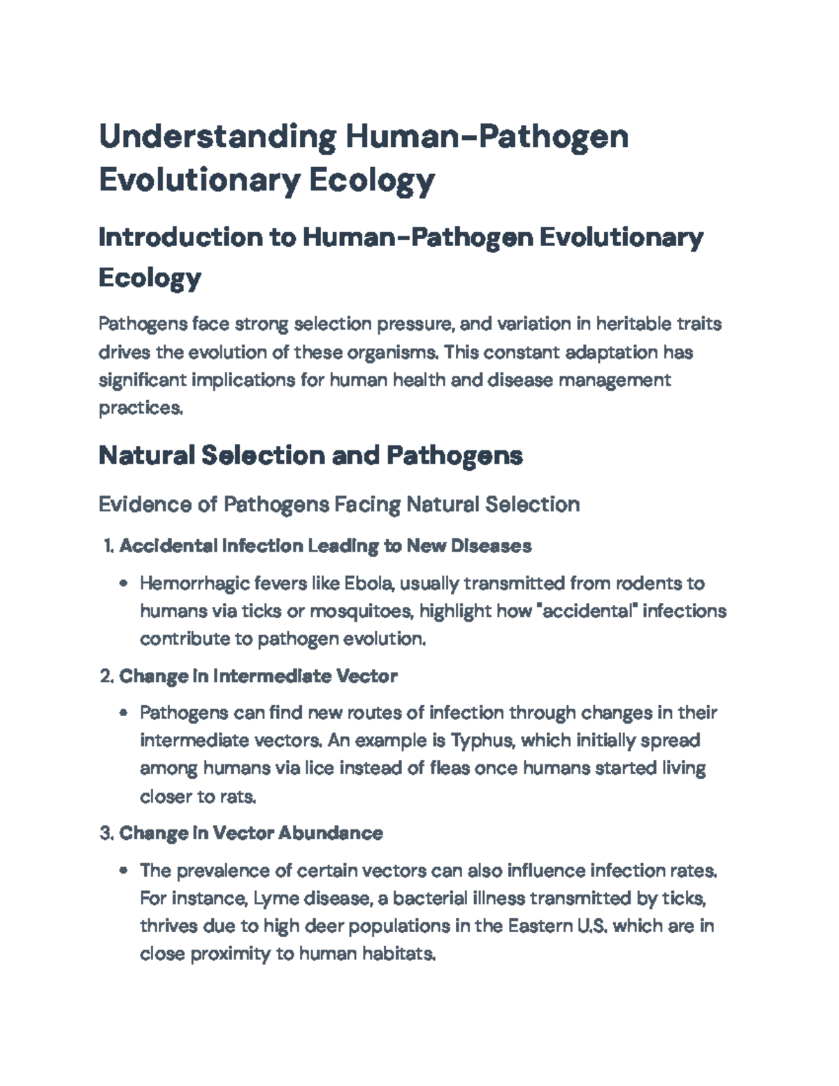 Human-Pathogen Evolutionary Ecology: Understanding Adaptation and ...