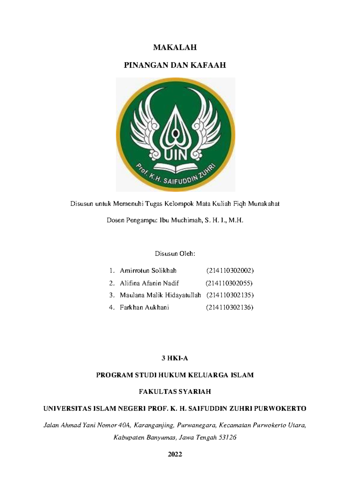 FIQH Munakahat: Analisis Pinangan dan Kafaah dalam Islam - Studocu