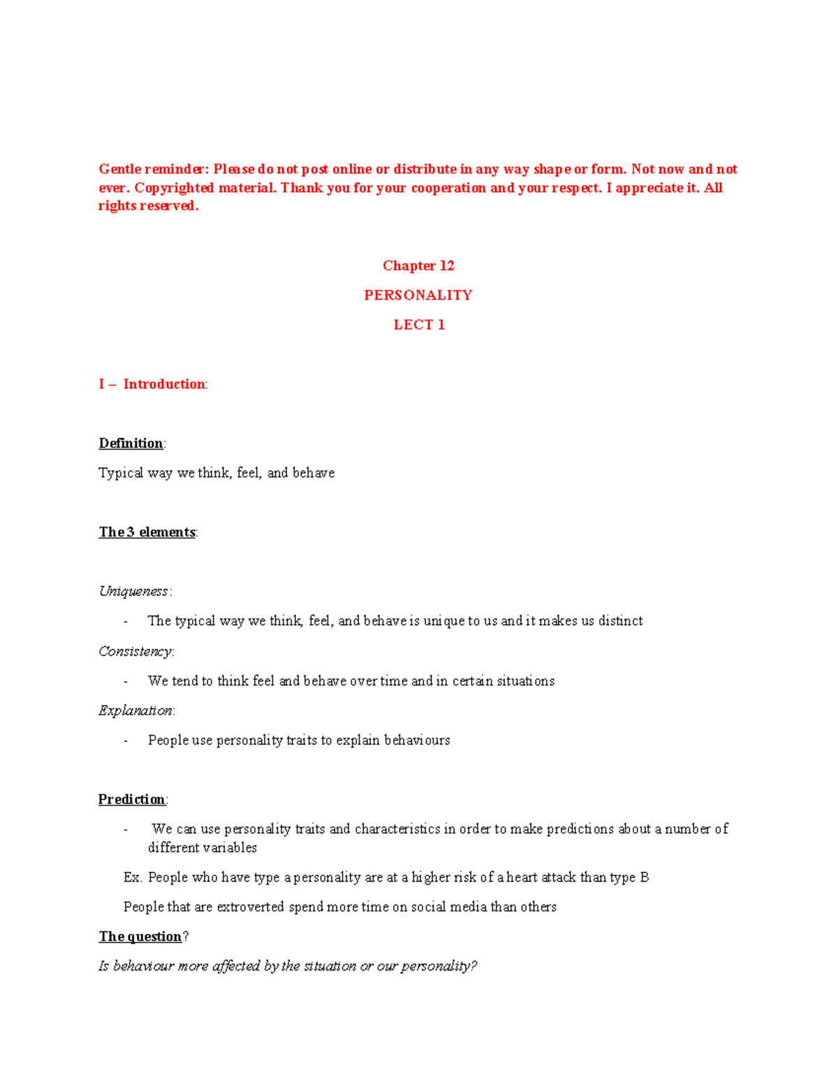 Psychological Theories of Personality: Freud, Jung, & Horney (Chapter 12) - Studocu