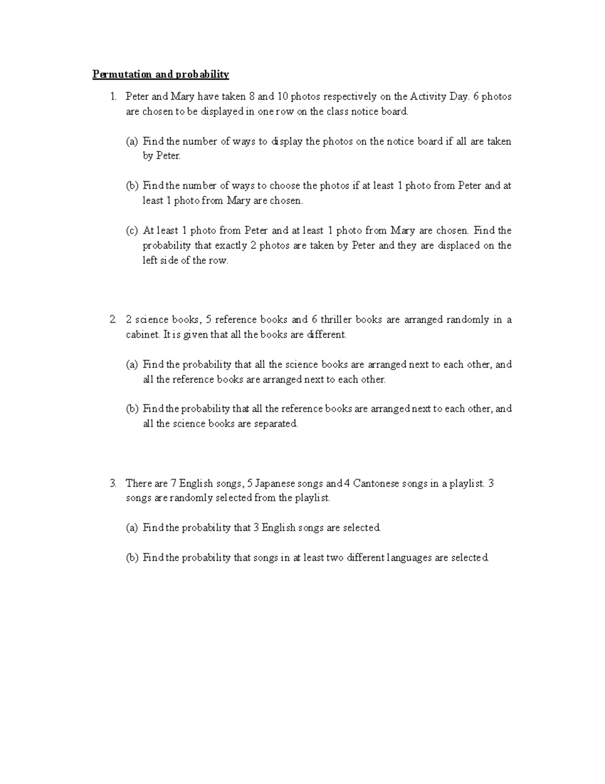 Permutation and Probability Study Notes for Math 101 - Studocu