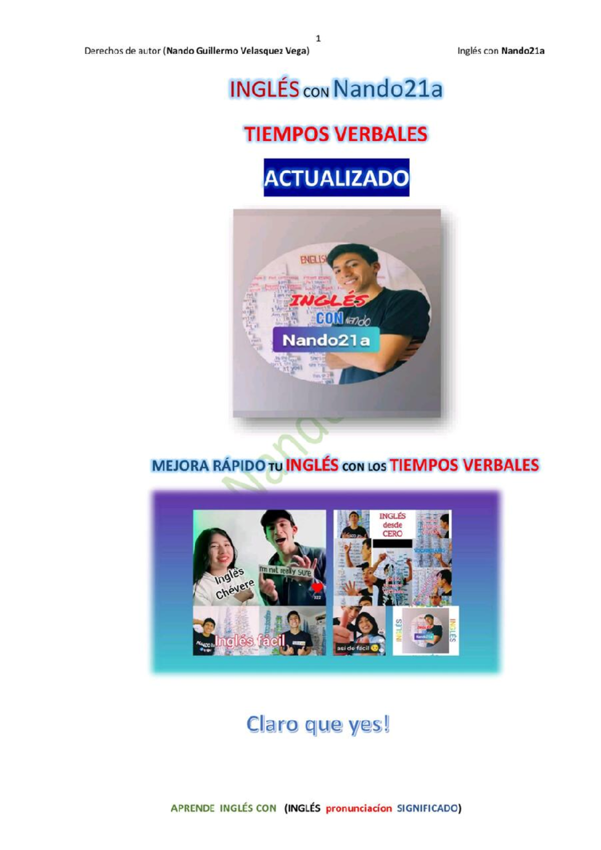 Tiempos Verbales - INGLÉS 101 con Nando21a - Studocu