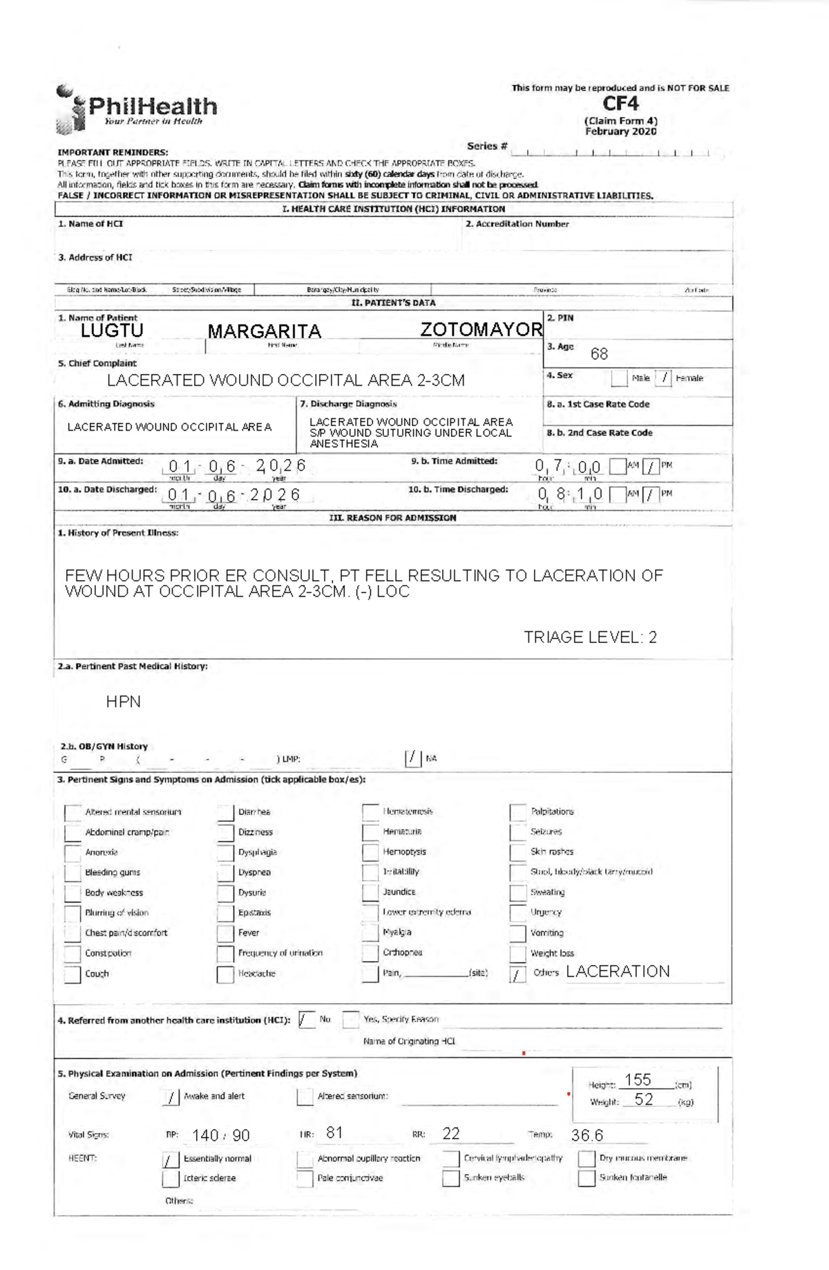 CF4 Phil Health Claim Form 4 - Important Reminders & Instructions - Studocu