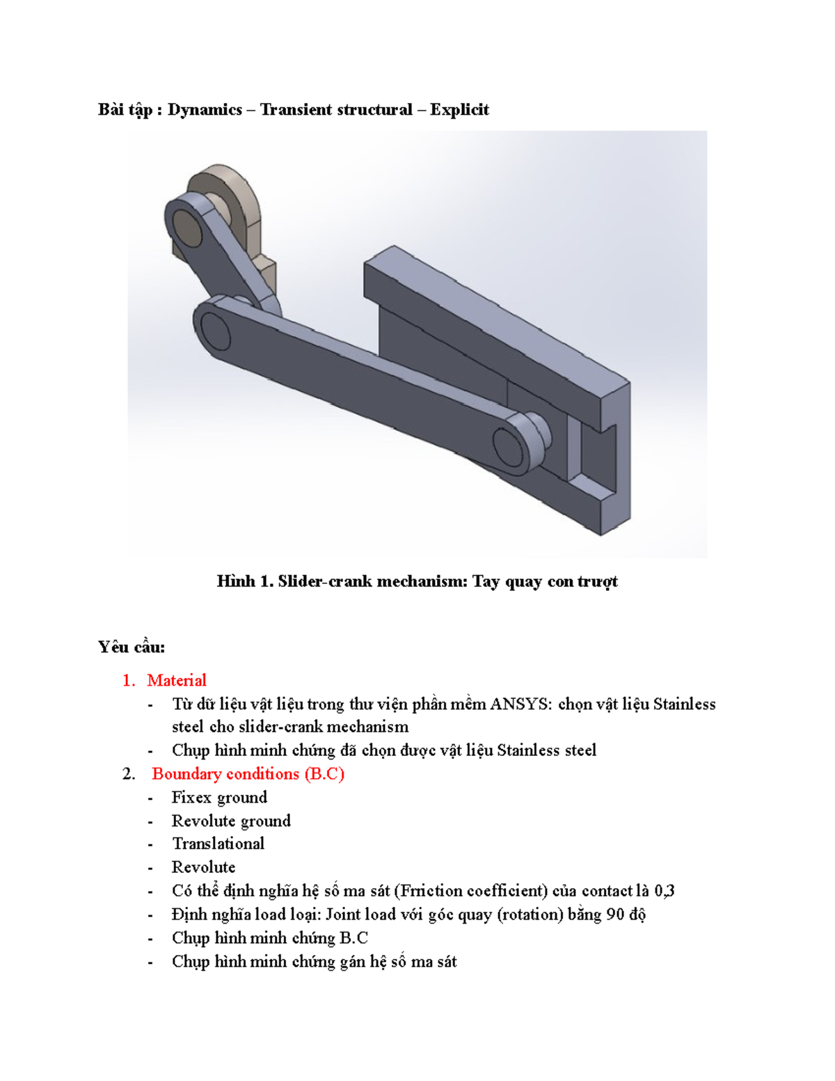 Bài tập 4: Dynamics Transient Structural Analysis with ANSYS - Studocu